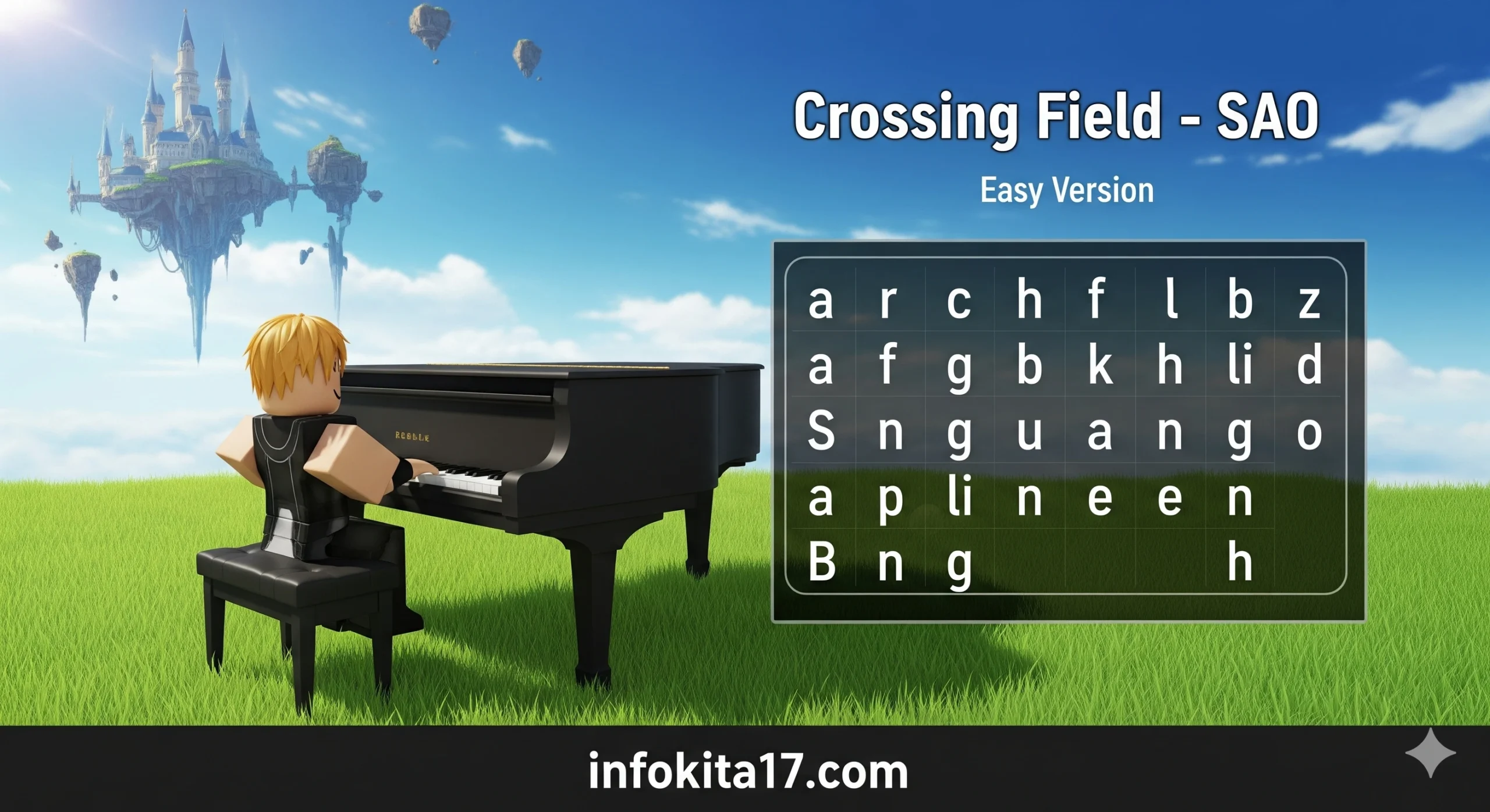 Sheets Note Piano Virtual Piano Roblox “Crossing Field - SAO” Easy ...