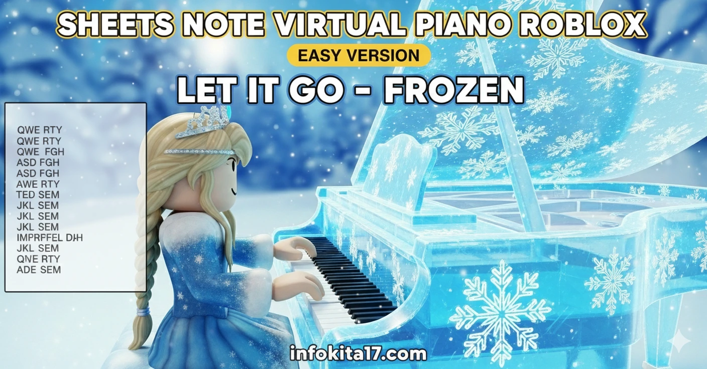 Sheets Note Piano Virtual Piano Roblox “Let It Go - Frozen” Easy ...