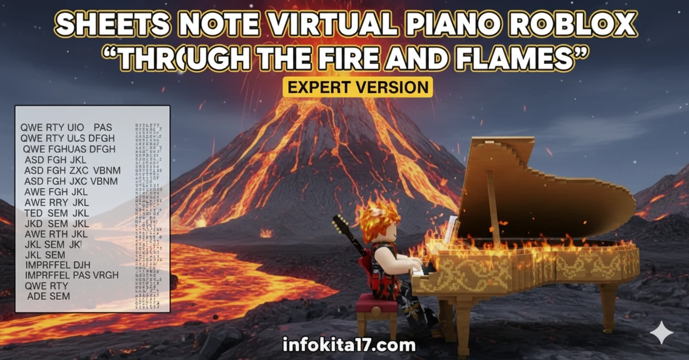 Sheets Note Piano Virtual Piano Roblox “Through the Fire and the Flames ...