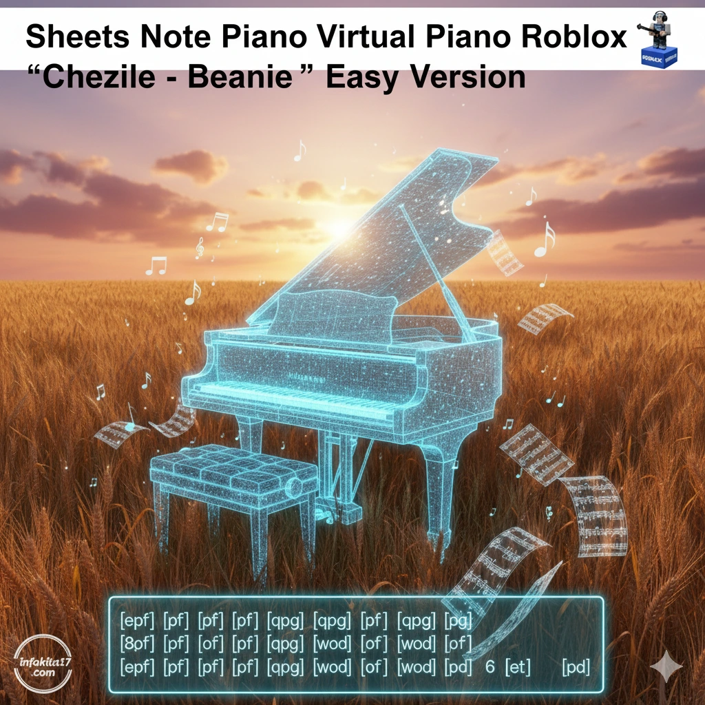 Sheets Note Piano Virtual Piano Roblox “Chezile - Beanie” Easy Version ...