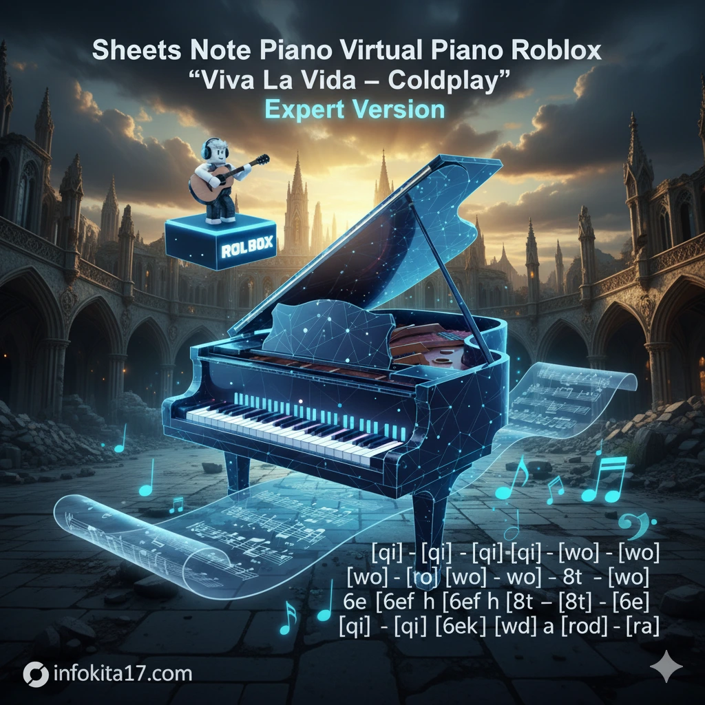 Sheets Note Piano Virtual Piano Roblox “Viva La Vida – Coldplay” Expert ...