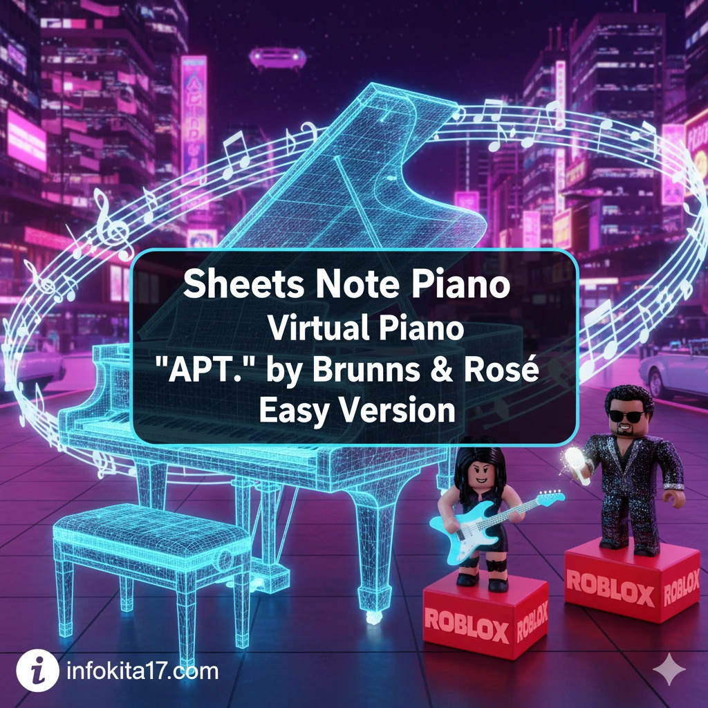 Sheets Note Piano Roblox “"APT." by Bruno Mars & Rosé” Easy Version ...