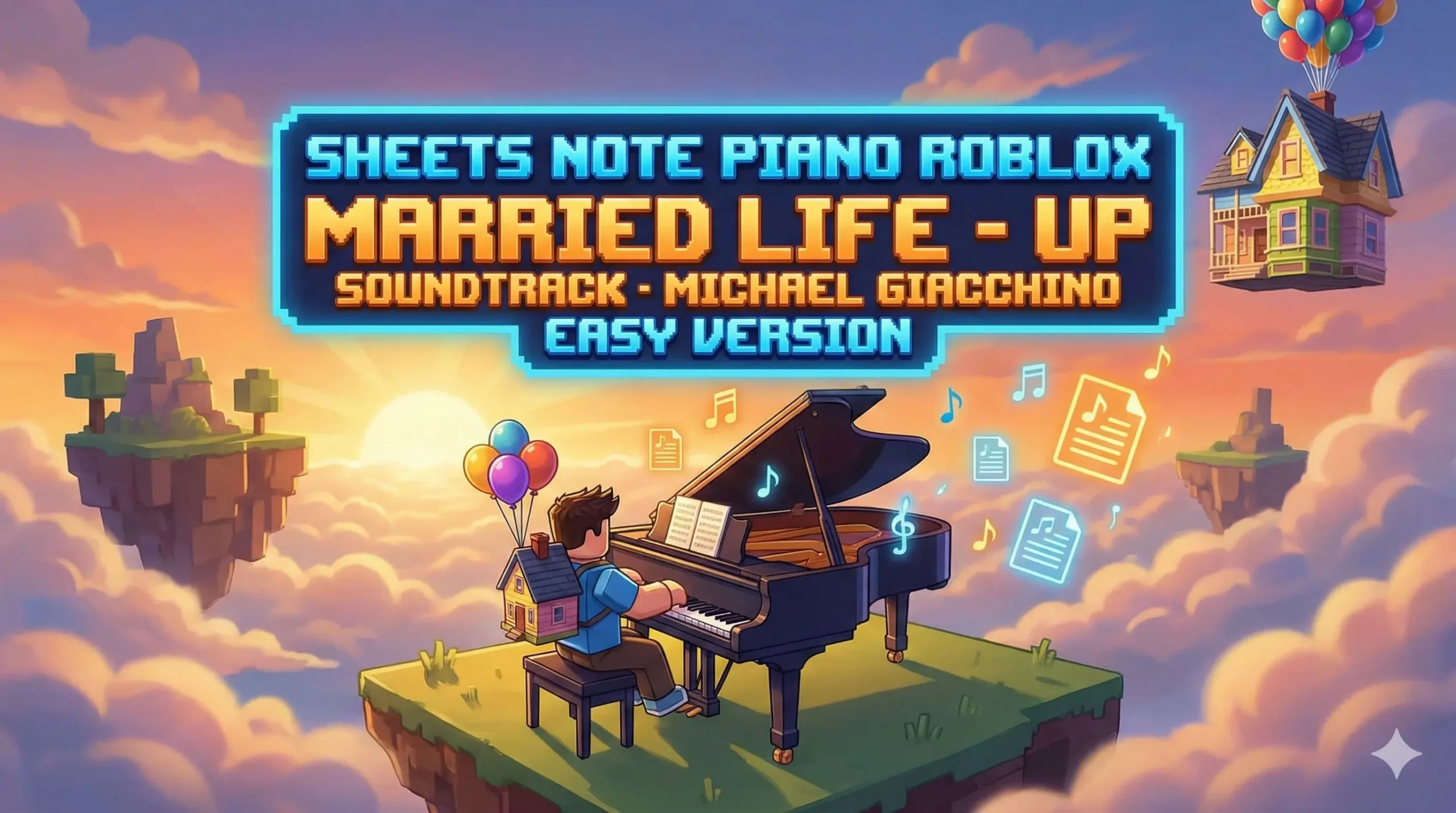 Sheets Note Piano Roblox Married Life - Up Soundtrack - Michael ...