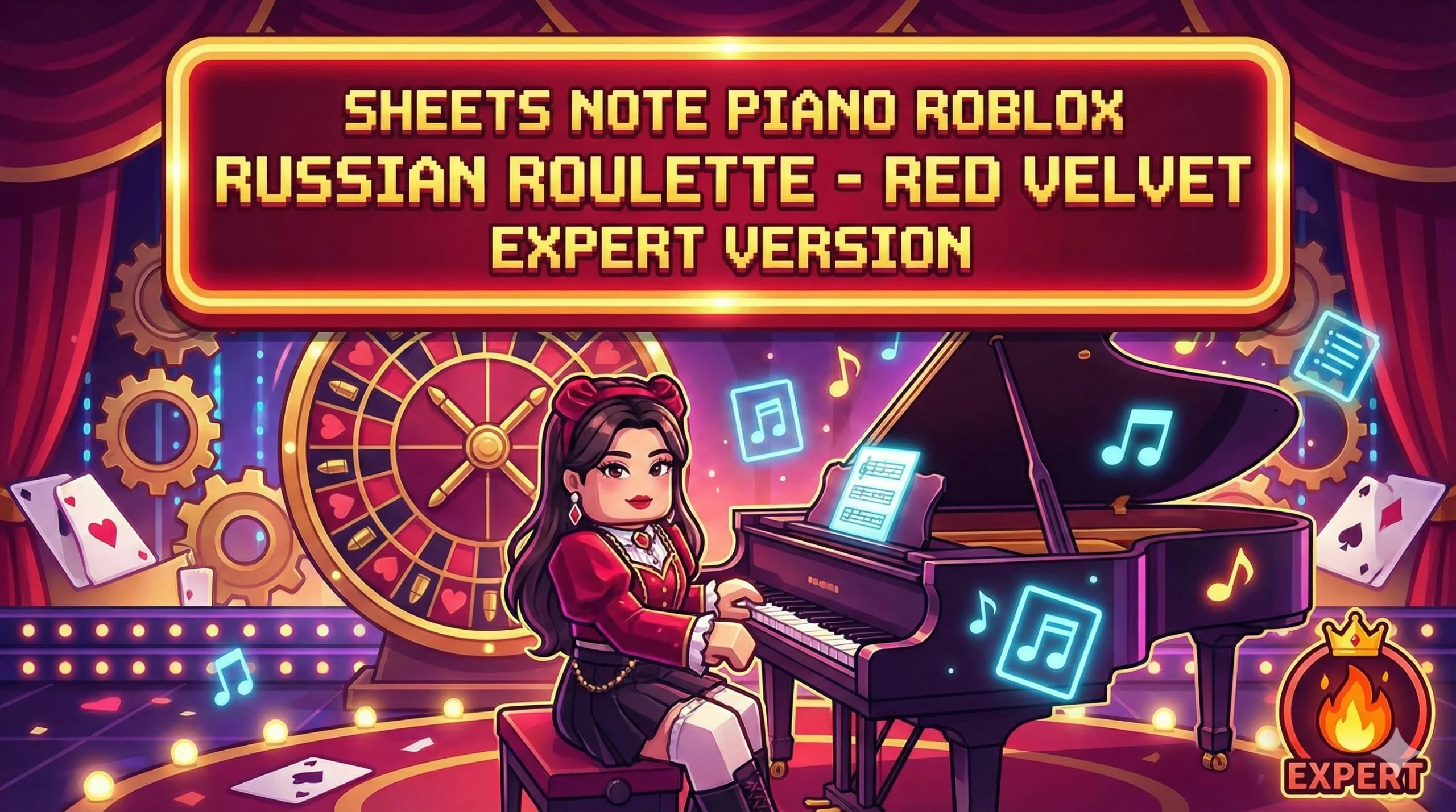 Sheets Note Piano Roblox Russian Roulette - Red Velvet Expert Version