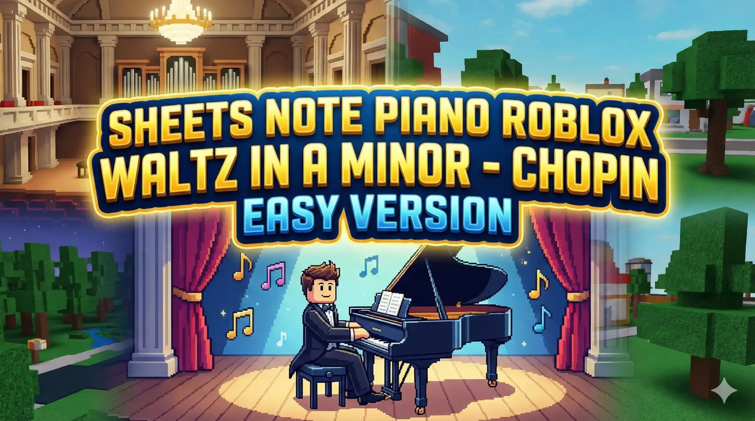 Sheets Note Piano Roblox Waltz in A Minor - Chopin Easy Version